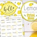 Printable Lemon Bunco Score Card Sheet, Year Round Bunco, Summer Bridal ...