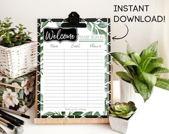 Generic Open House Sign in Sheet - Etsy