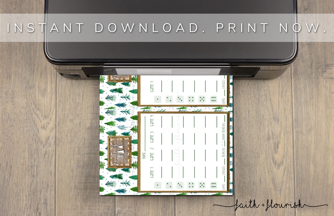 Printable Christmas Tree Bunco Bundle Set, Winter Christmas + December ...