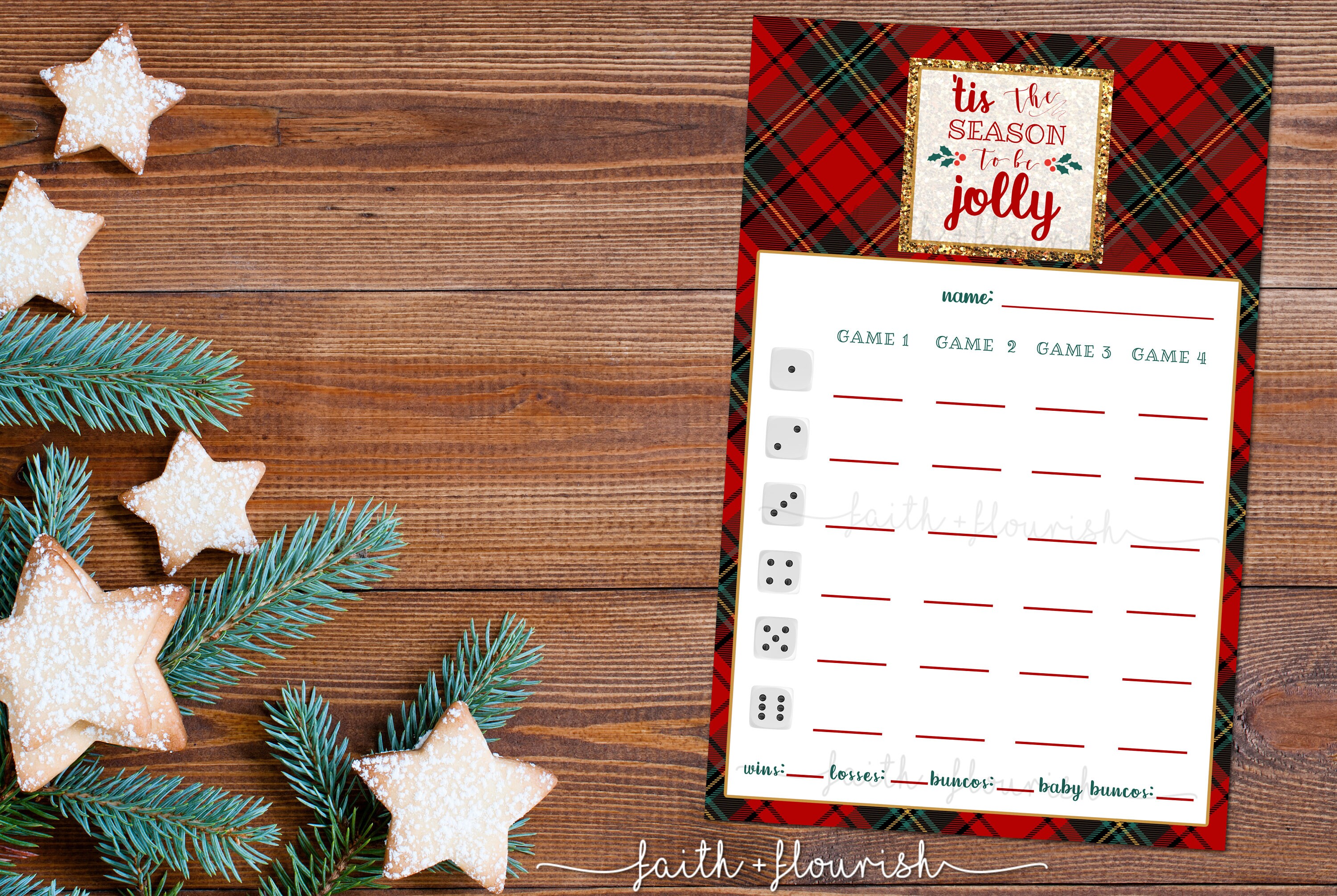 Christmas Bunco Score Card Printable (PDF/JPEG) - Etsy