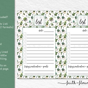 Printable Cactus to Do List Sheet, Daily Home Office Business Organizer ...