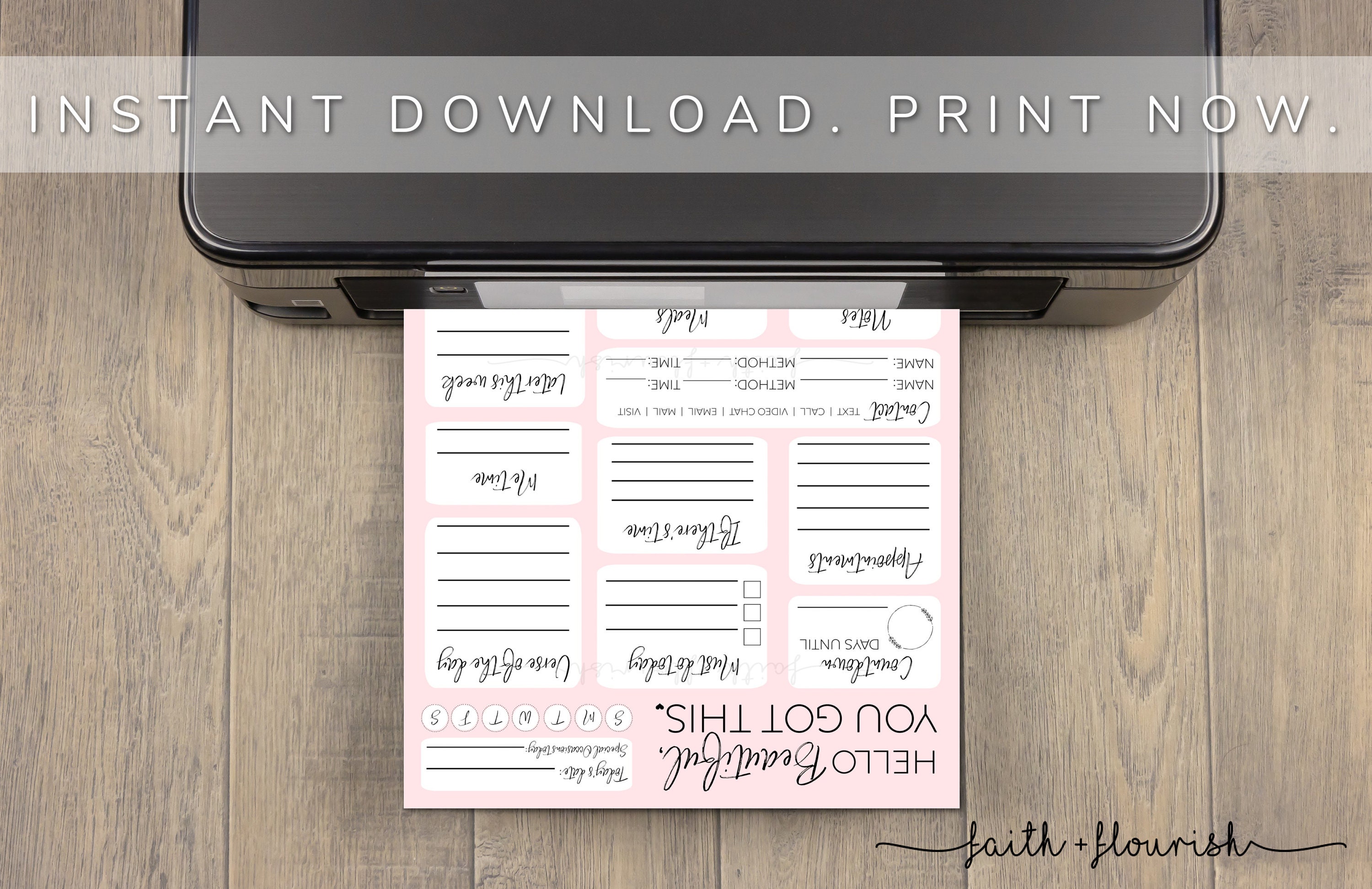 Printable Hello Beautiful Daily Planner Daily Time Organizer - Etsy