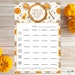 Printable Thanksgiving Bunco Score Card Sheet, Fall October and ...