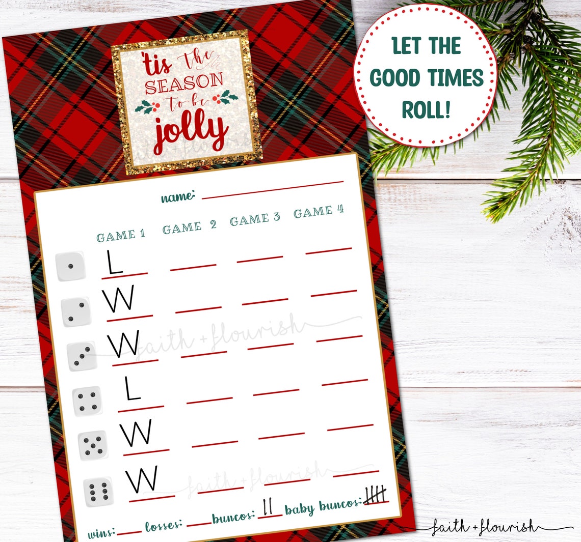 Christmas Bunco Score Card Printable (PDF/JPEG) - Etsy