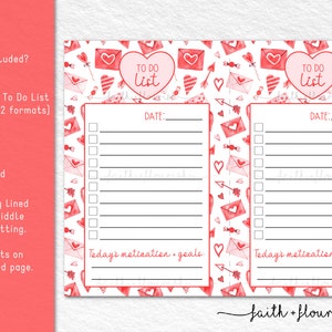 Printable To-do List, Love Task Planner & Gift Checklist, Instant ...