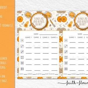 Printable Thanksgiving Bunco Score Card Sheet, Fall October and ...