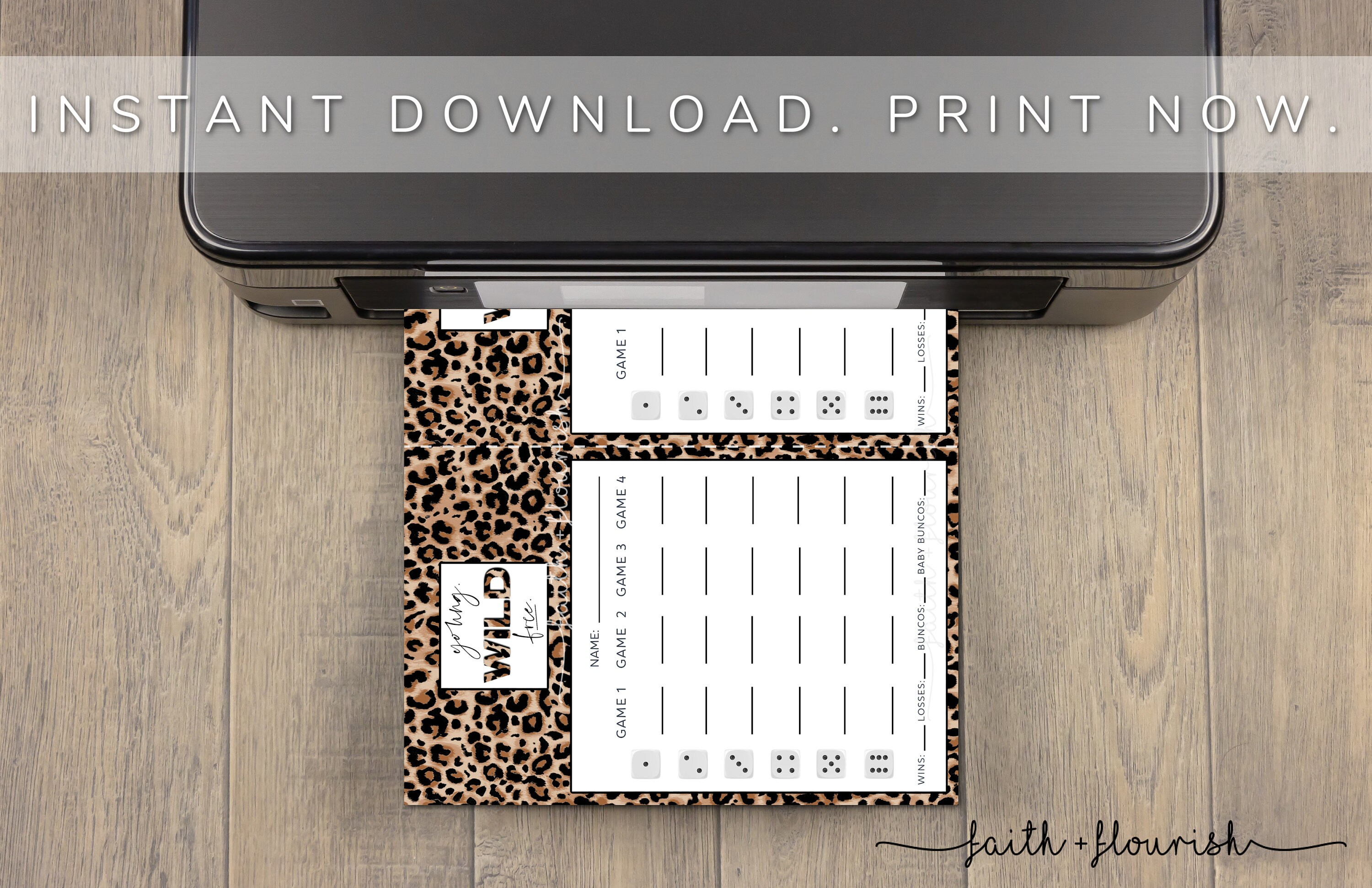 Printable Leopard Themed Bunco Bundle Set, Young Wild Free Bunco, Score ...