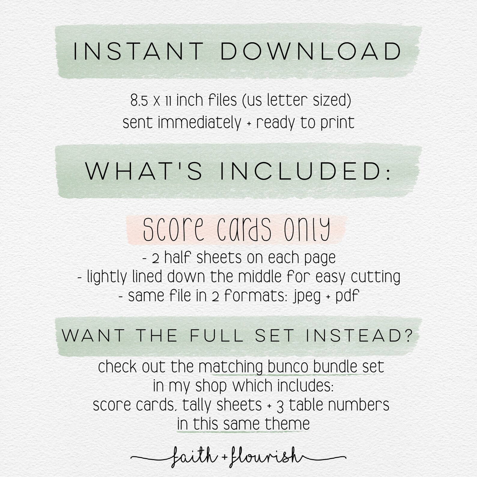 Loved and Blessed Bunco Score Card, Pink Heart Design (digital Download ...