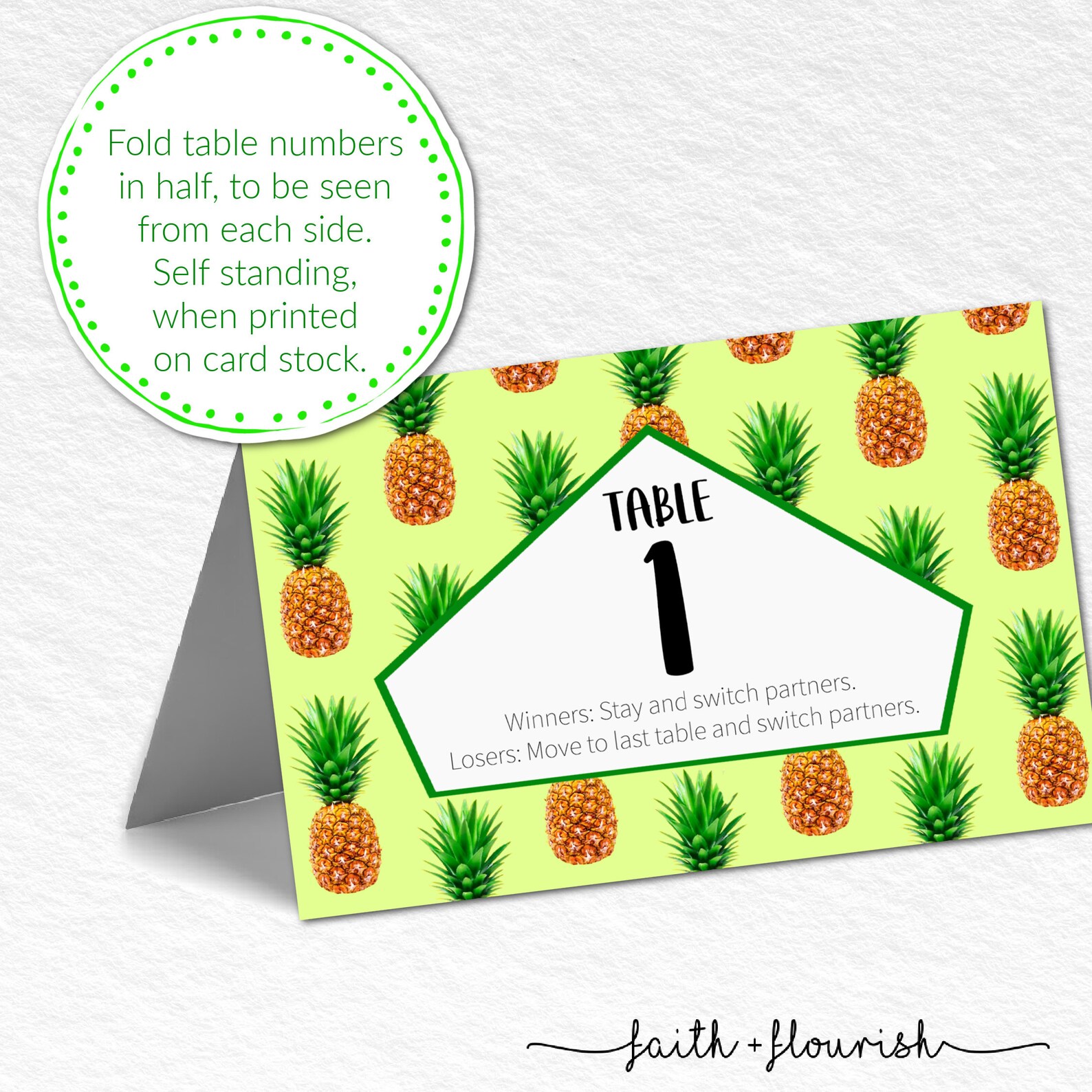 Printable Pineapple Bunco Bundle Set, Bunco Score Card Sheet, Bunco ...