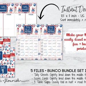 Printable 1776 Themed Bunco Bundle Set, 4th of July Bunco, Patriotic ...