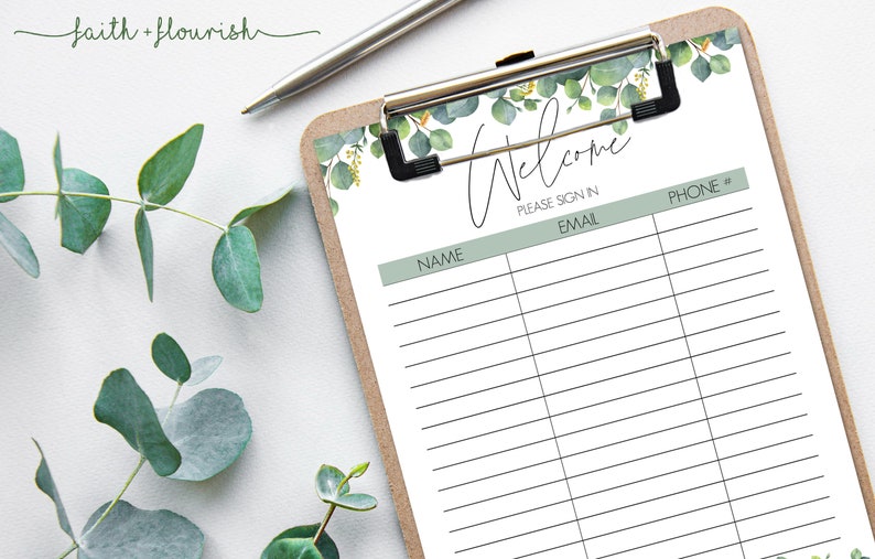 Printable Welcome Sign in Sheet | Real Estate and Open House Flyer ...