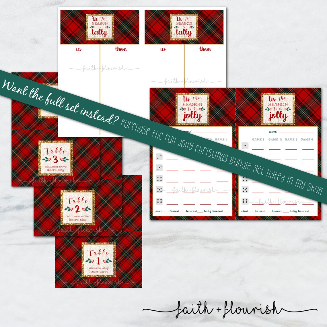 Christmas Bunco Score Card Printable (PDF/JPEG) - Etsy
