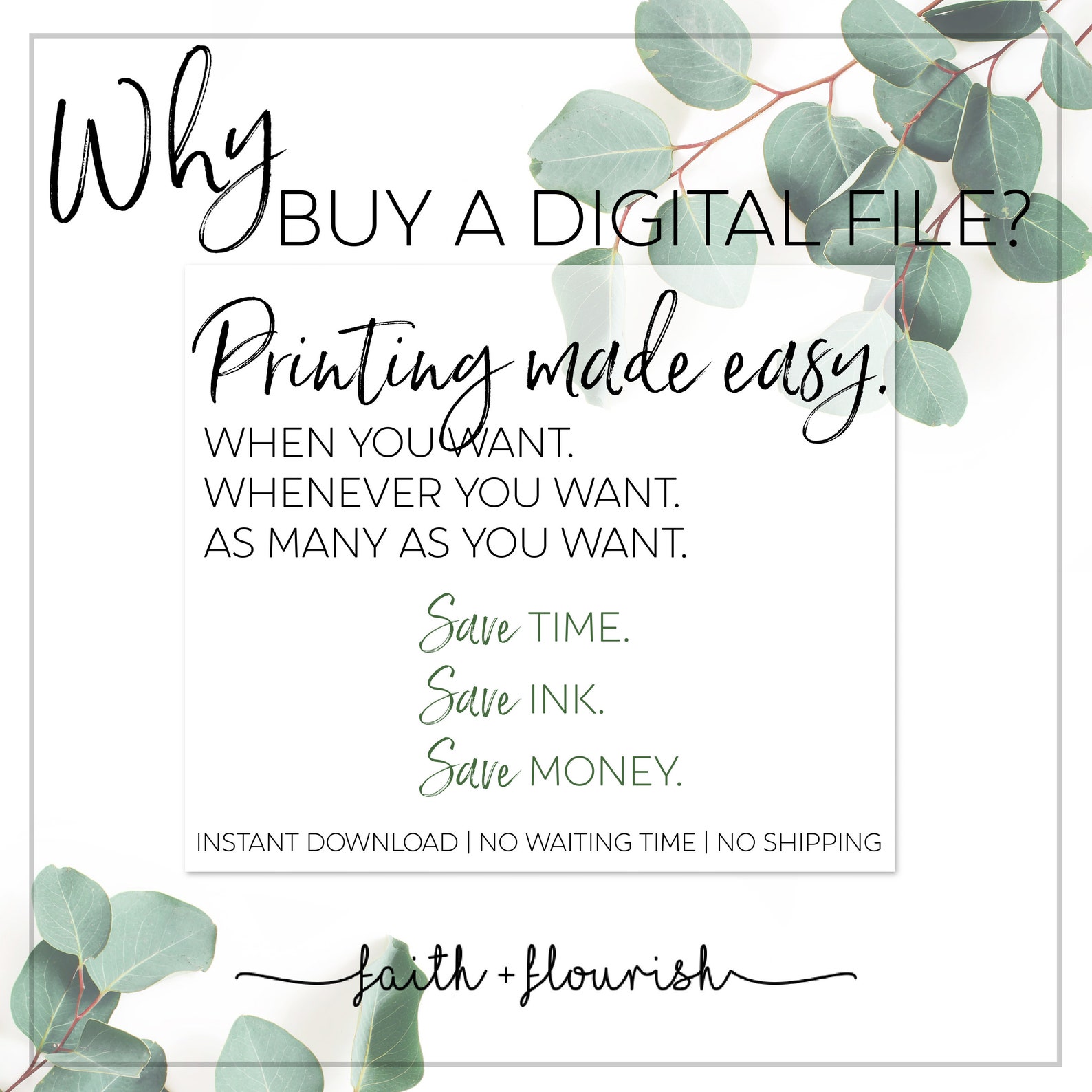 Flourish Sign in Sheet, Instant Download, Digital File, Printable - Etsy