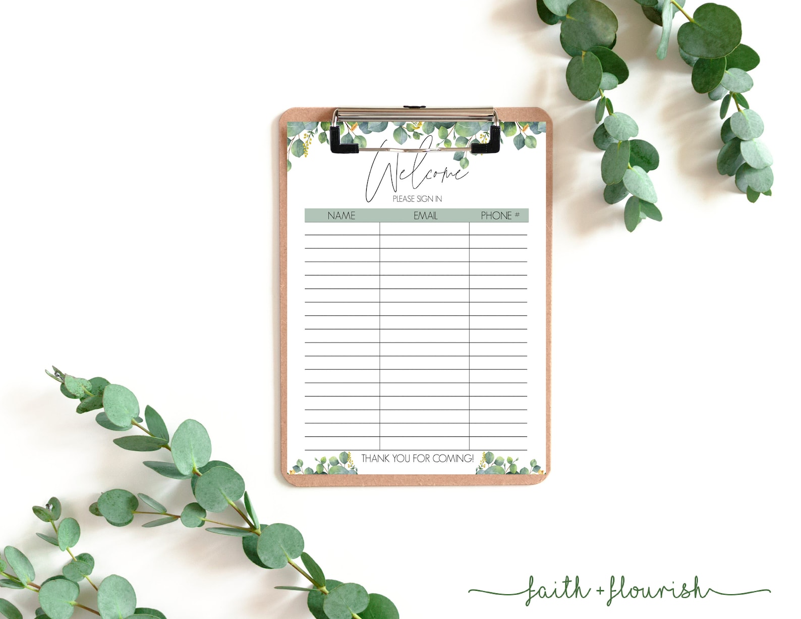 Printable Welcome Sign in Sheet | Real Estate and Open House Flyer ...