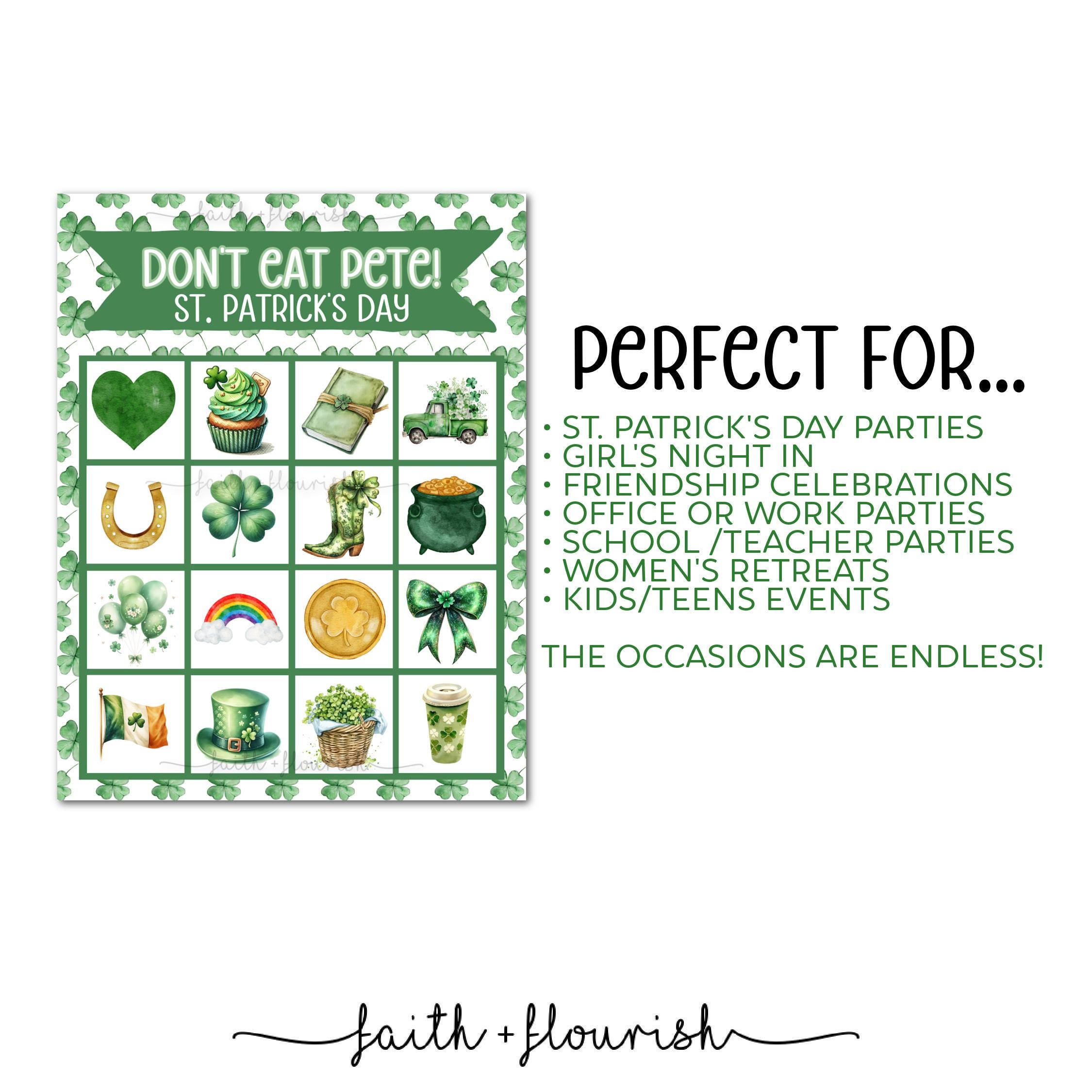 St. Patrick's Day Don't Eat Pete Game, Kids Party Activity (PDF) - Etsy