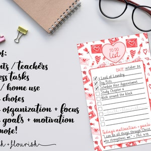 Printable To-do List, Love Task Planner & Gift Checklist, Instant ...
