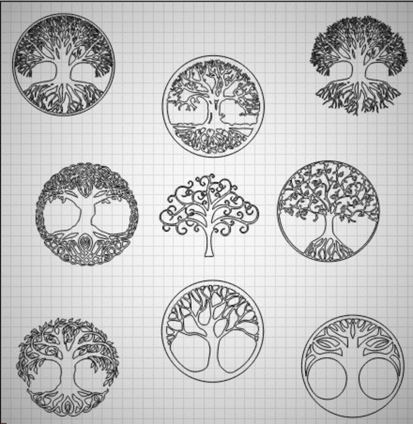 Tree of Life Collection Download .svg .ai .dxf .lbrn2 - Etsy