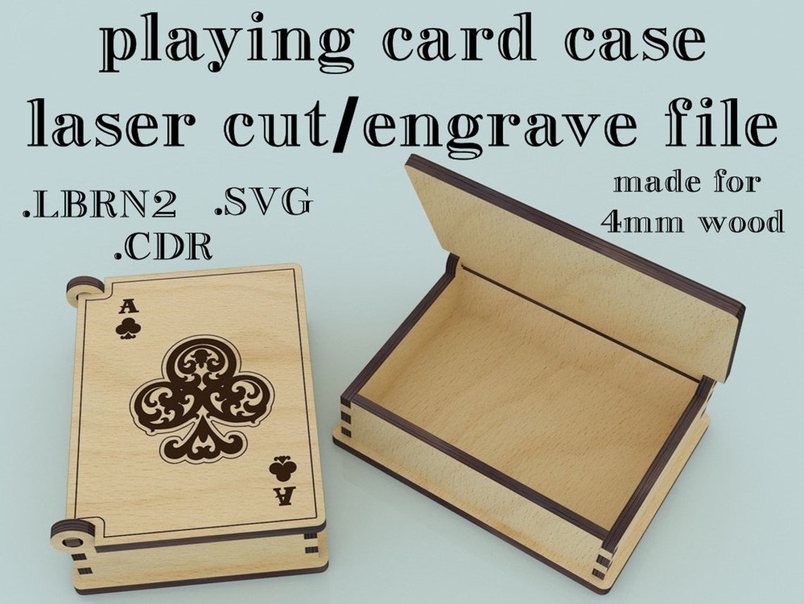 Playing Card Case Cut and Engrave File for 4mm Wood or Acrylic - Etsy