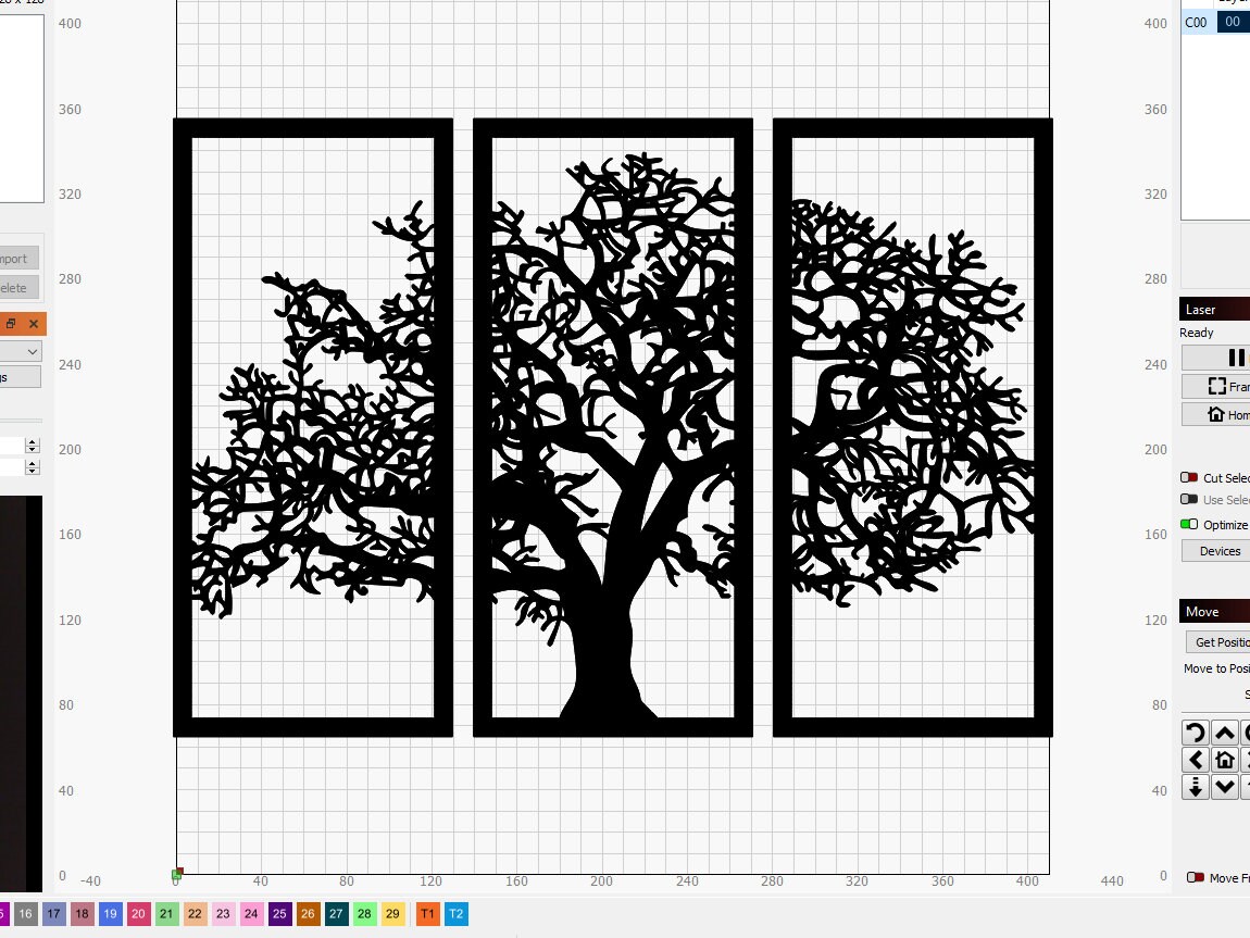 Tree Panel Wall Art Files for Laser Cutters and Cnc. .lbrn2 .dxf .svg ...