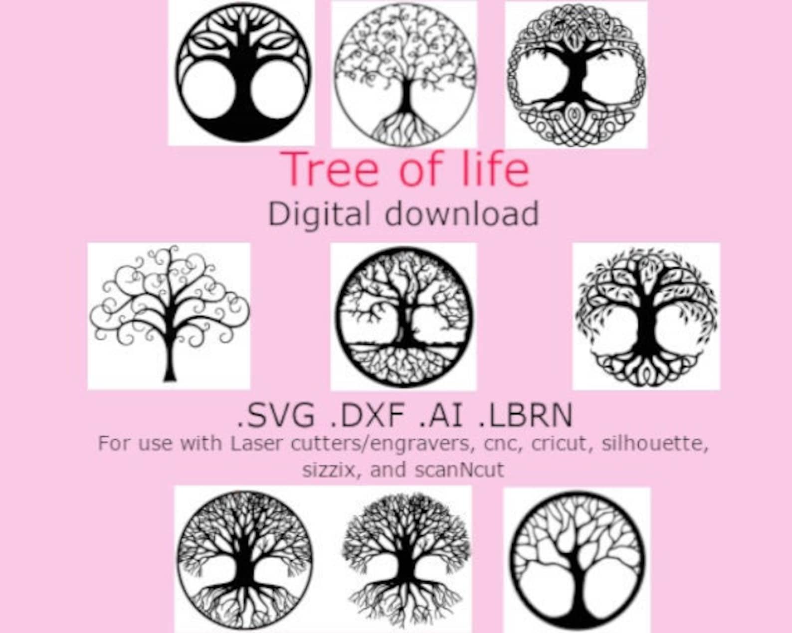 Tree of Life Collection Download .svg .ai .dxf .lbrn2 - Etsy