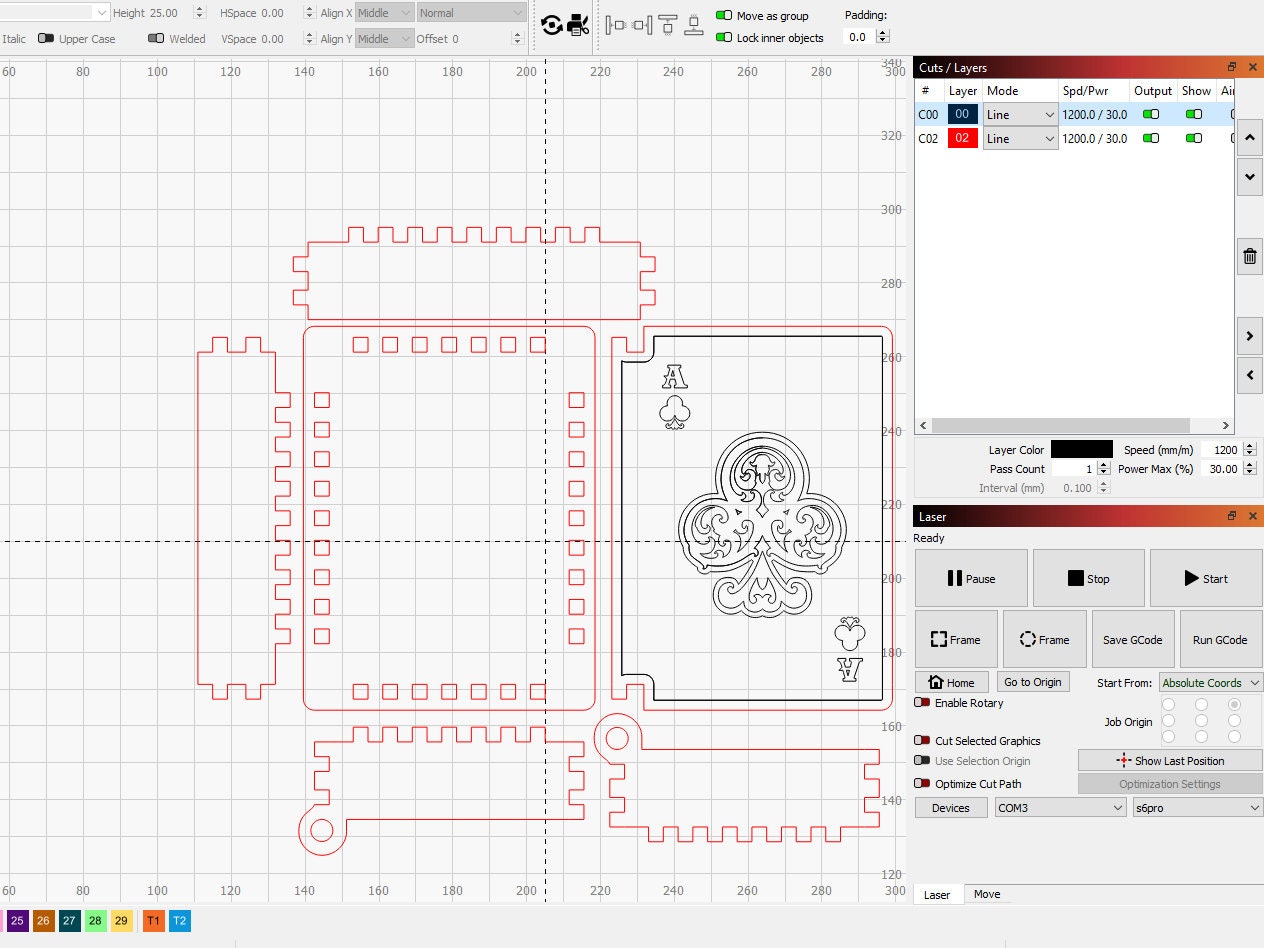 Playing Card Case Cut and Engrave File for 4mm Wood or Acrylic - Etsy