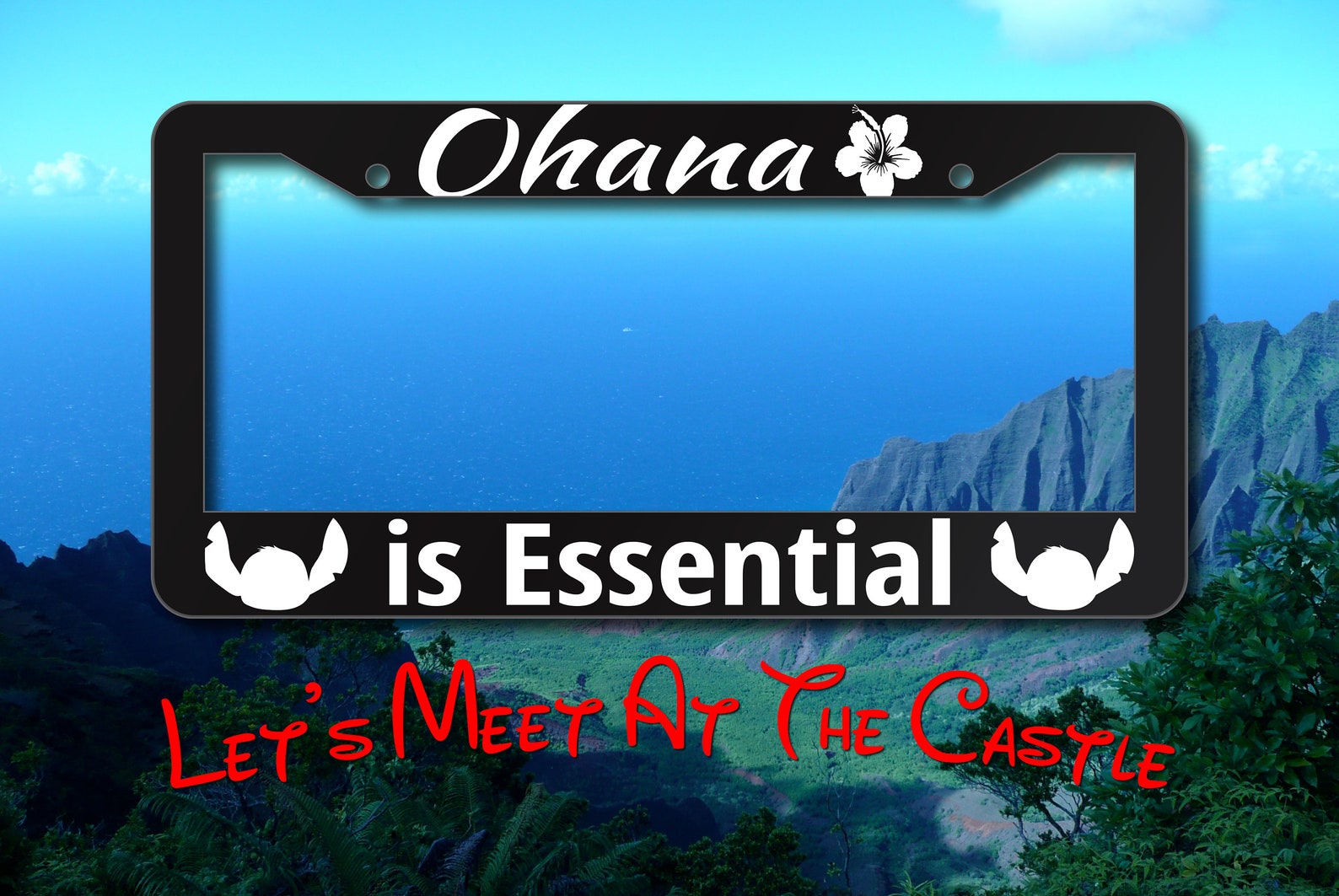 Lilo and Stitch Inspired License Plate Frame, Ohana is Essential ...