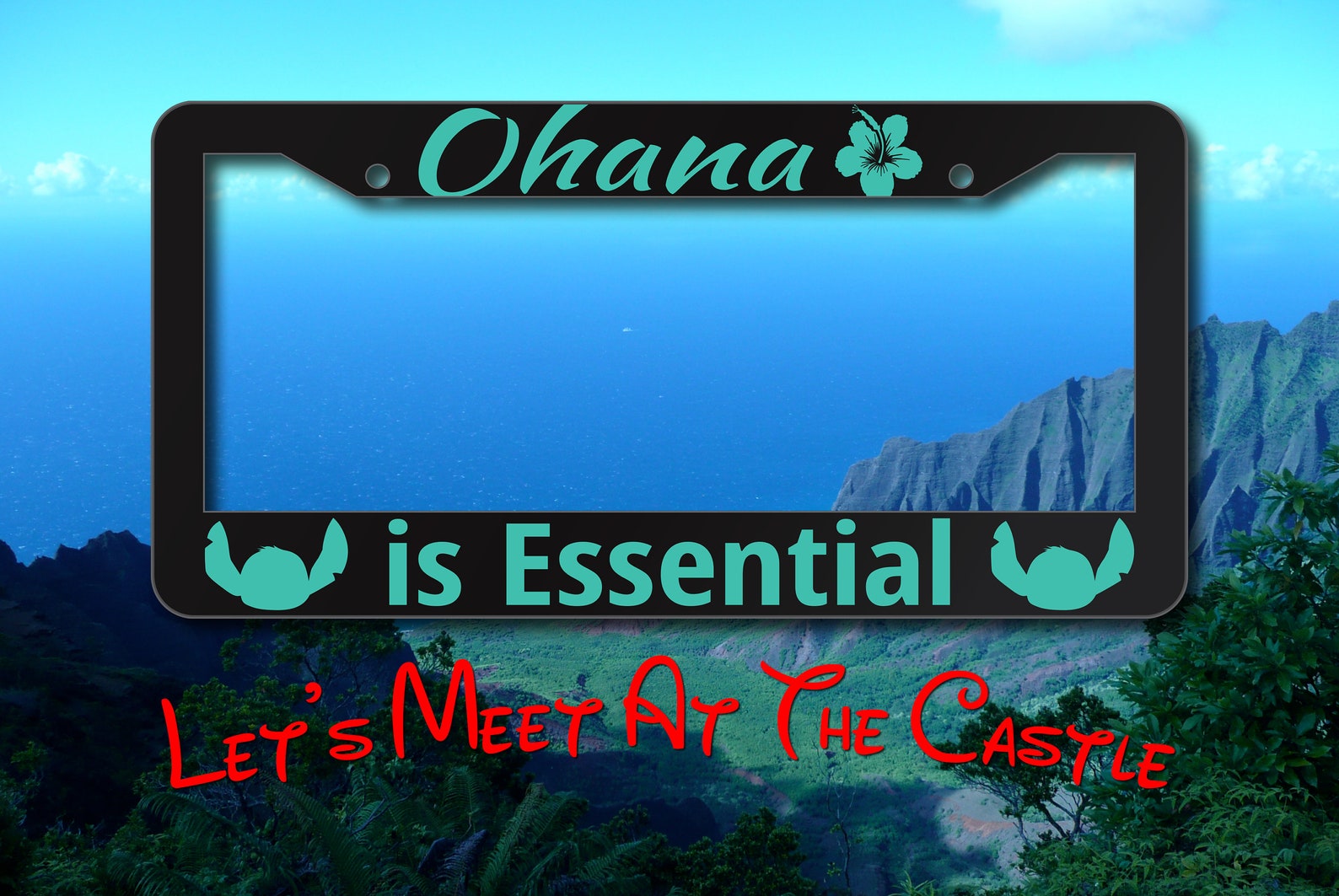 Lilo and Stitch Inspired License Plate Frame, Ohana is Essential ...