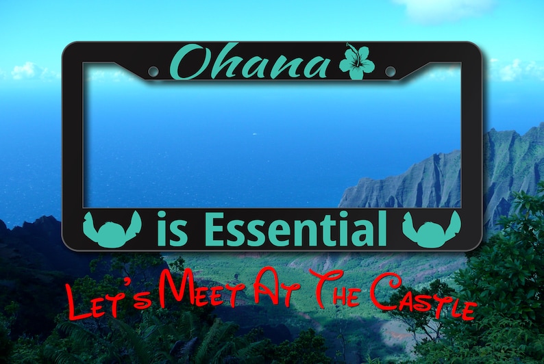 Lilo and Stitch Inspired License Plate Frame, Ohana is Essential ...