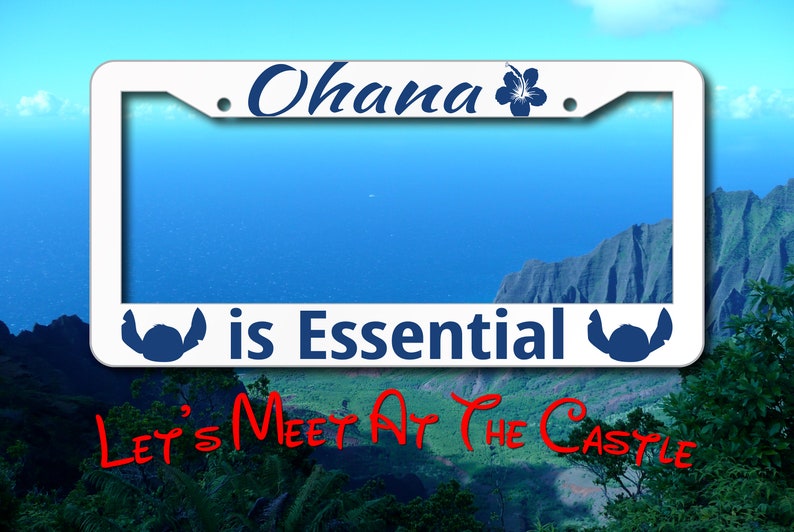 Lilo and Stitch Inspired License Plate Frame Ohana is - Etsy Ireland