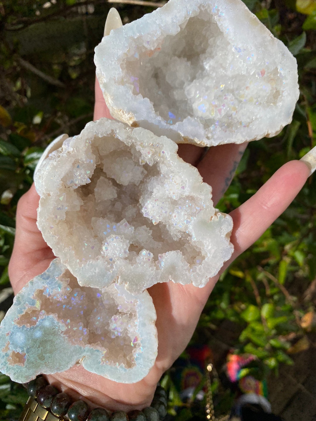 Angel Aura Half Geode Crystals - Etsy