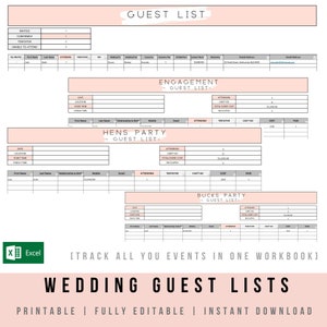 Wedding Planner Excel / Wedding Budget / Event Run Sheet - Excel ...
