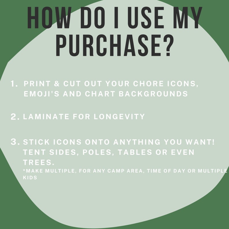 Camping Chore Chart for Kids, Printable, Download, PDF / Routine Chart ...