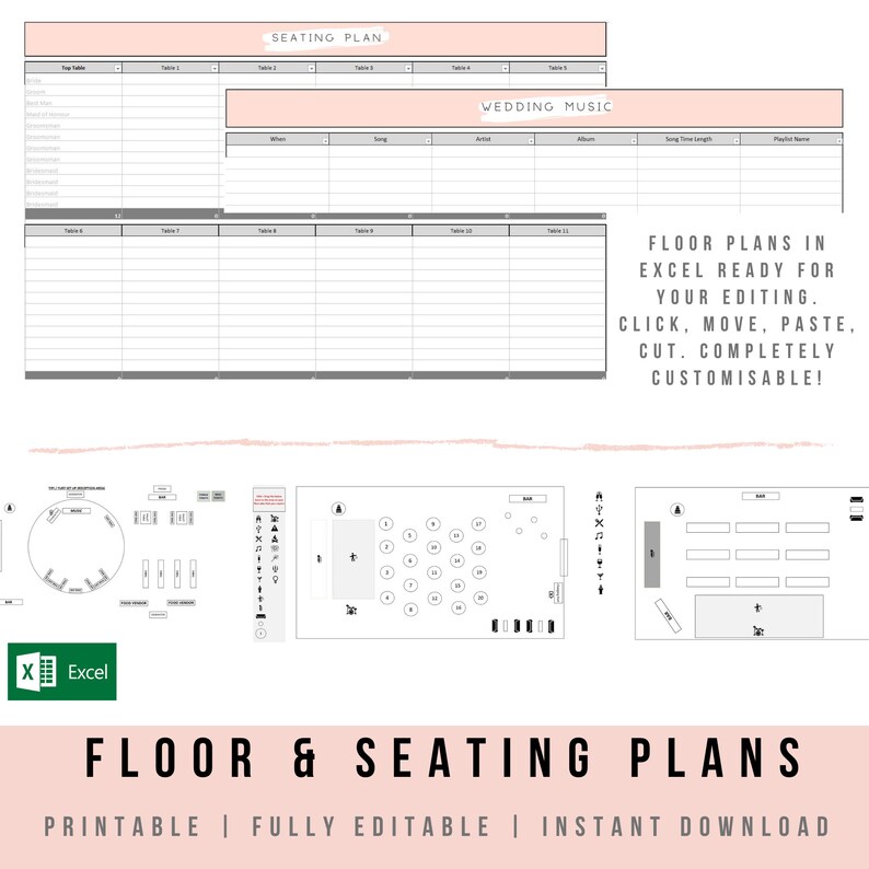 Wedding Planner Excel / Wedding Budget / Event Run Sheet - Excel ...