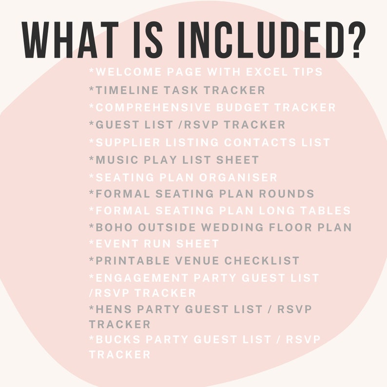 Wedding Planner Excel / Wedding Budget / Event Run Sheet - Excel ...