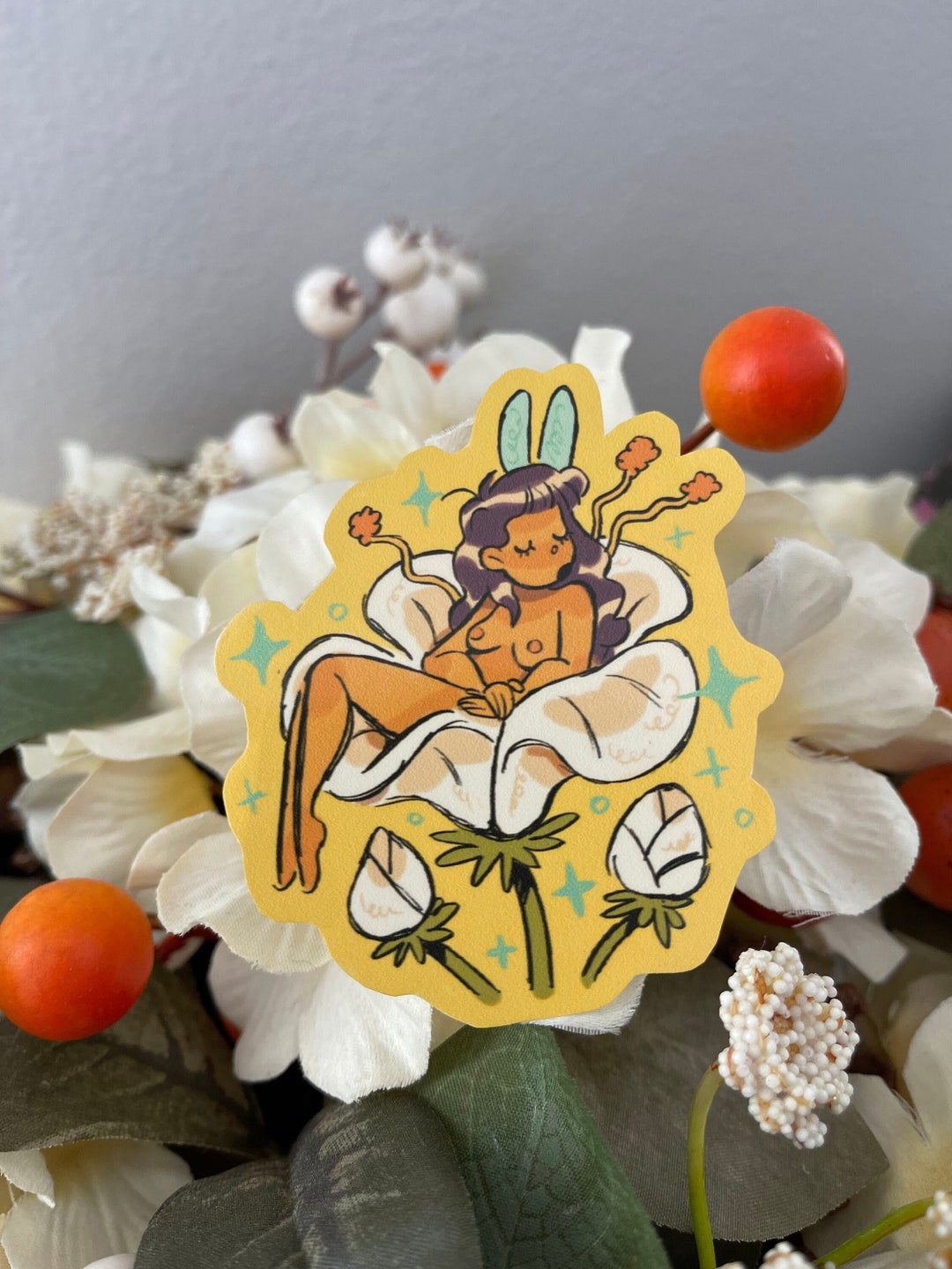 Yellow Fairy Sticker - Etsy