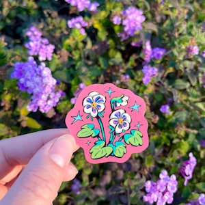 Pansy Flowers Sticker - Etsy