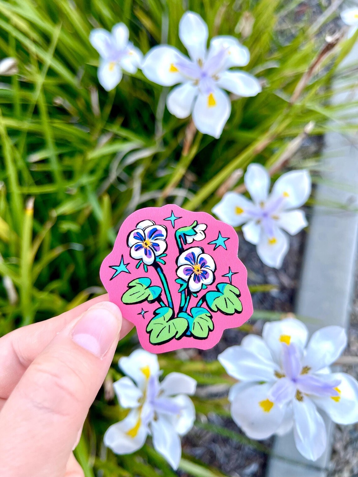 Pansy Flowers Sticker - Etsy