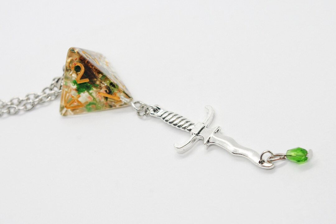 Dnd Dice Jewelry, D20 D4 Posion Dagger Necklace, RPG Gamer Gift ...
