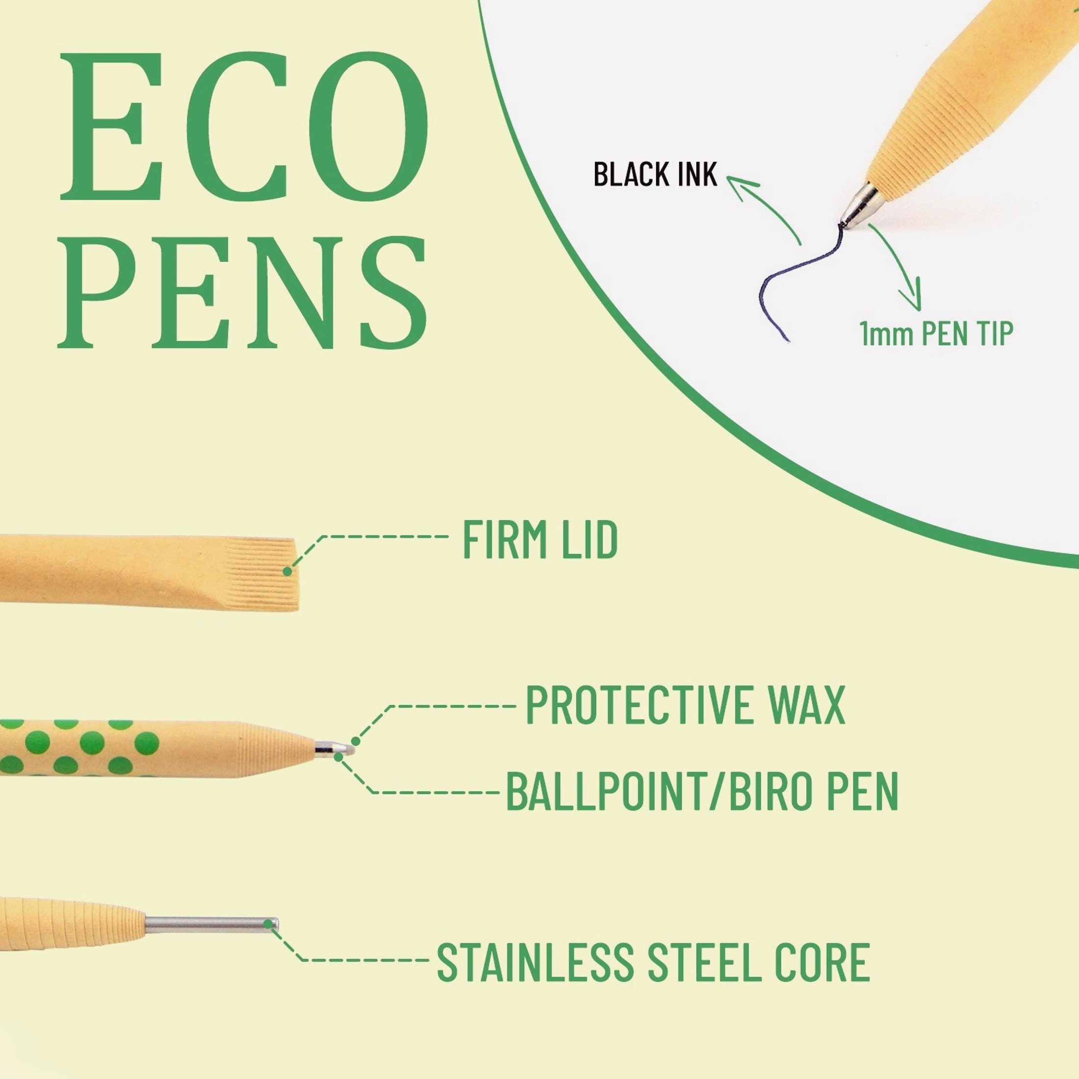 Recycled Kraft Paper Pens: Eco-friendly, Plastic-free Ballpoint Set - Etsy