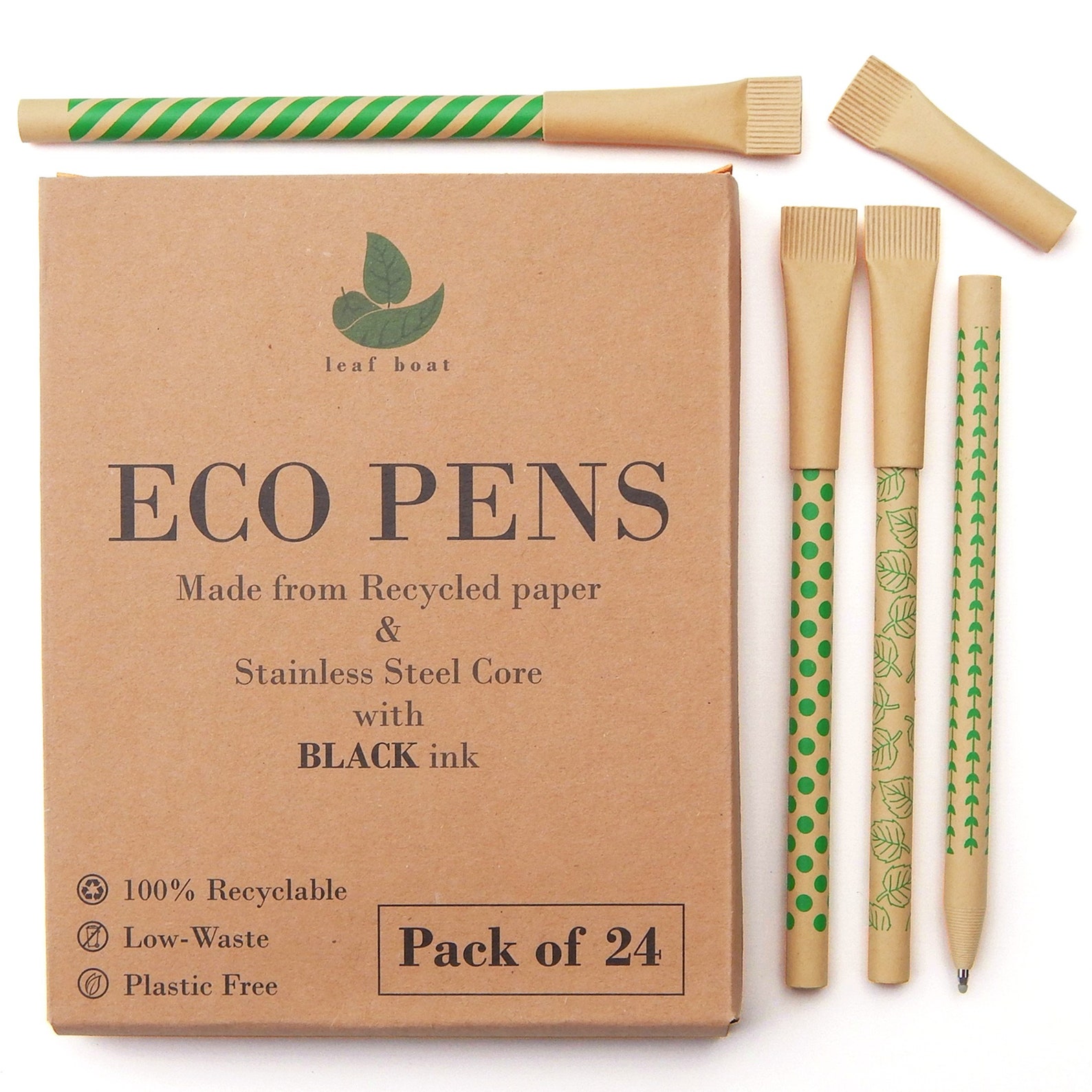 Recycled Kraft Paper Pens: Eco-friendly, Plastic-free Ballpoint Set - Etsy