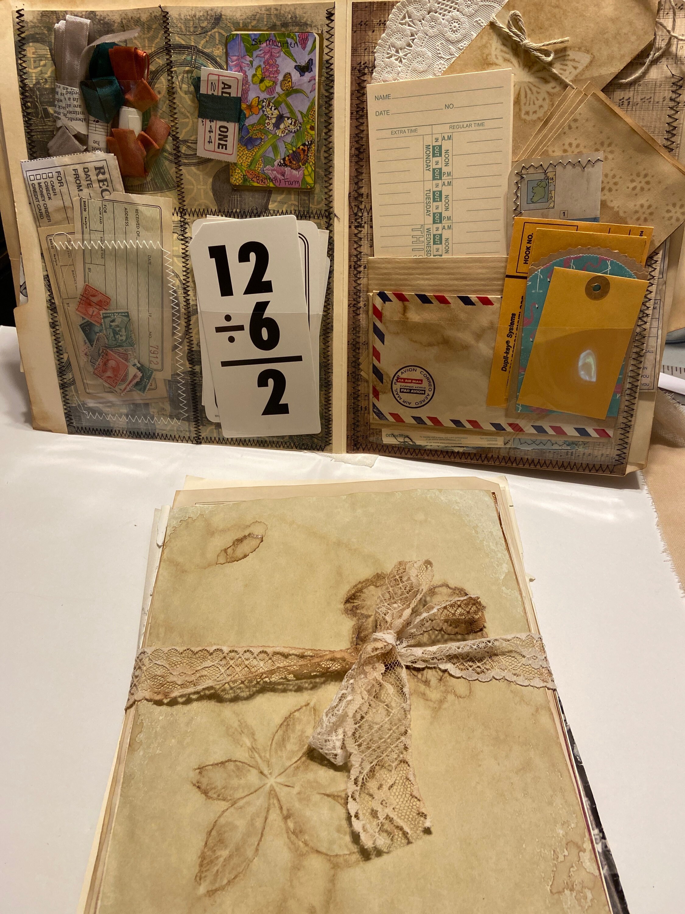 Coffee Stained Journal Paper Kit | Etsy