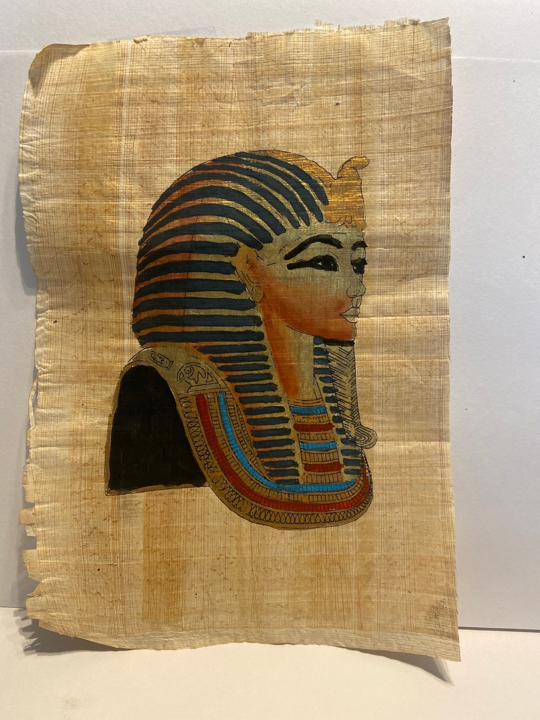Egyptian Papyrus Painting King Tut - Etsy