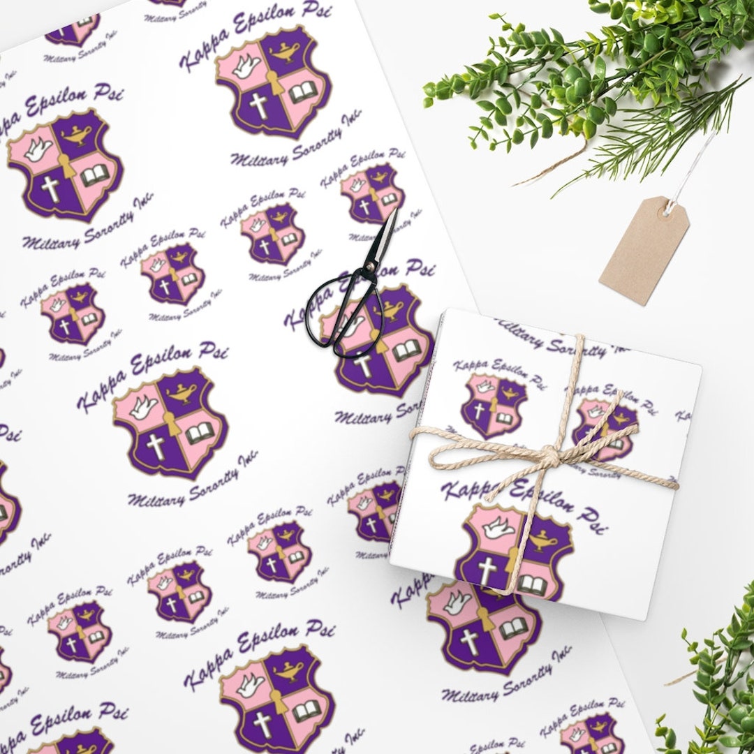 Kappa Epsilon Psi KeΨ Crest White Wlettering Wrapping Etsy