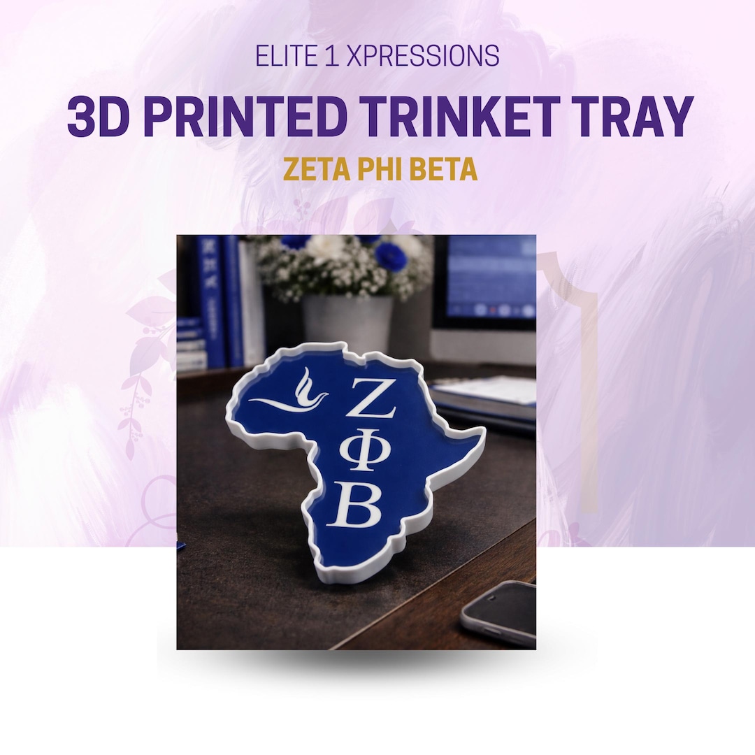 Zeta Phi Beta 3D Printed Trinket Tray | ZΦΒ Sorority Desk & Vanity ...