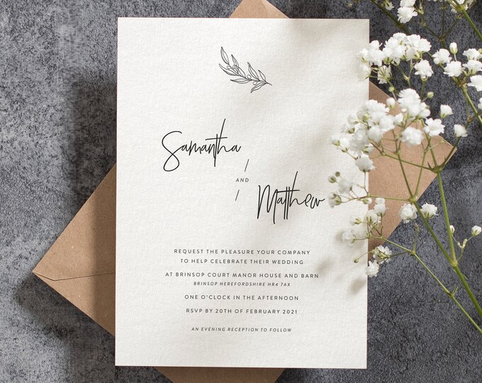 Classic Wedding Invitation 3 Fold Wedding Invitation All in - Etsy