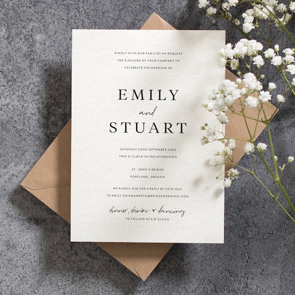 Elegant Wedding Invitations Classic - Etsy