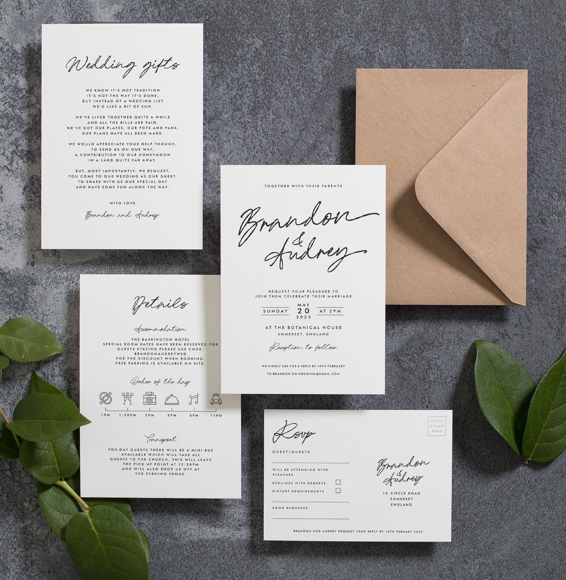 Script Wedding Invitation Bundle With Invite With Envelopes - Etsy UK
