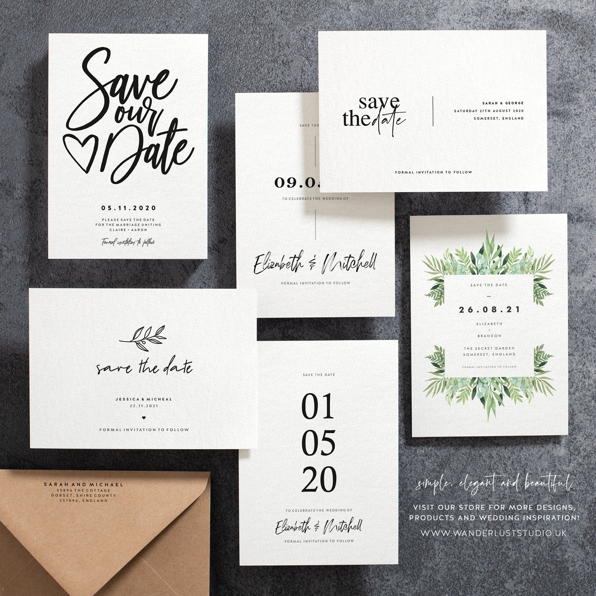 Save the Date Simple Save the Date Personalised Save the - Etsy