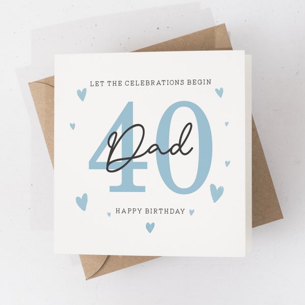 40th Birthday Card Dad - Etsy