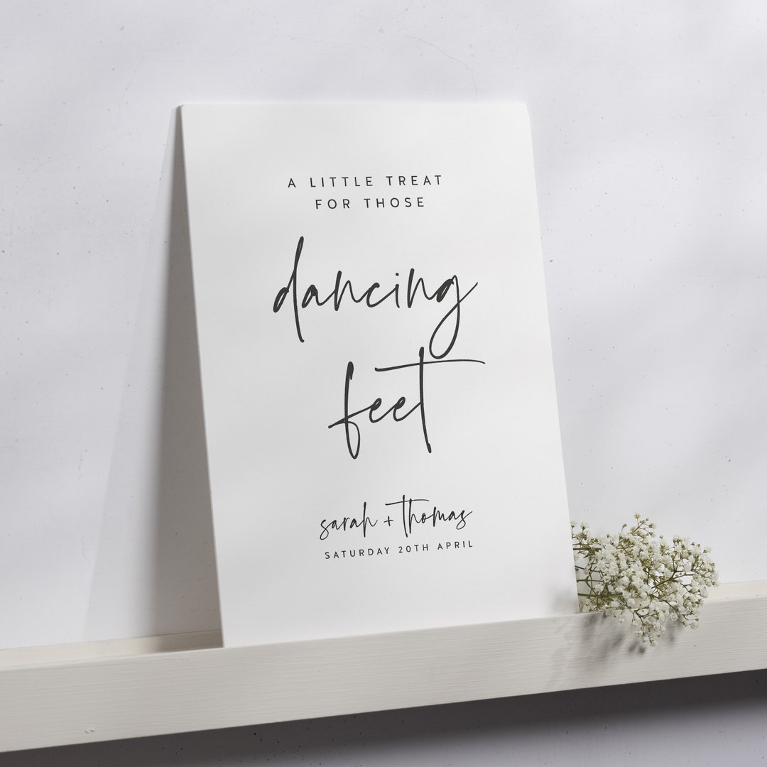 Modern Wedding Dancing Feet Sign, Wedding Flip Flop Sign, A Treat for ...